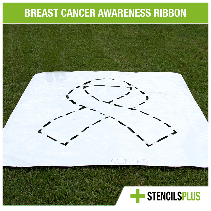 Breast Cancer Awareness Ribbon Stencil - Durable & Reusable