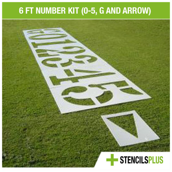 6 ft Football Numbers Stencil Kit for Clear Field Numbers