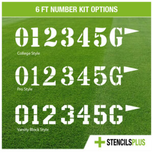 6 foot Football Number Stencil Kit - Stencils Plus
