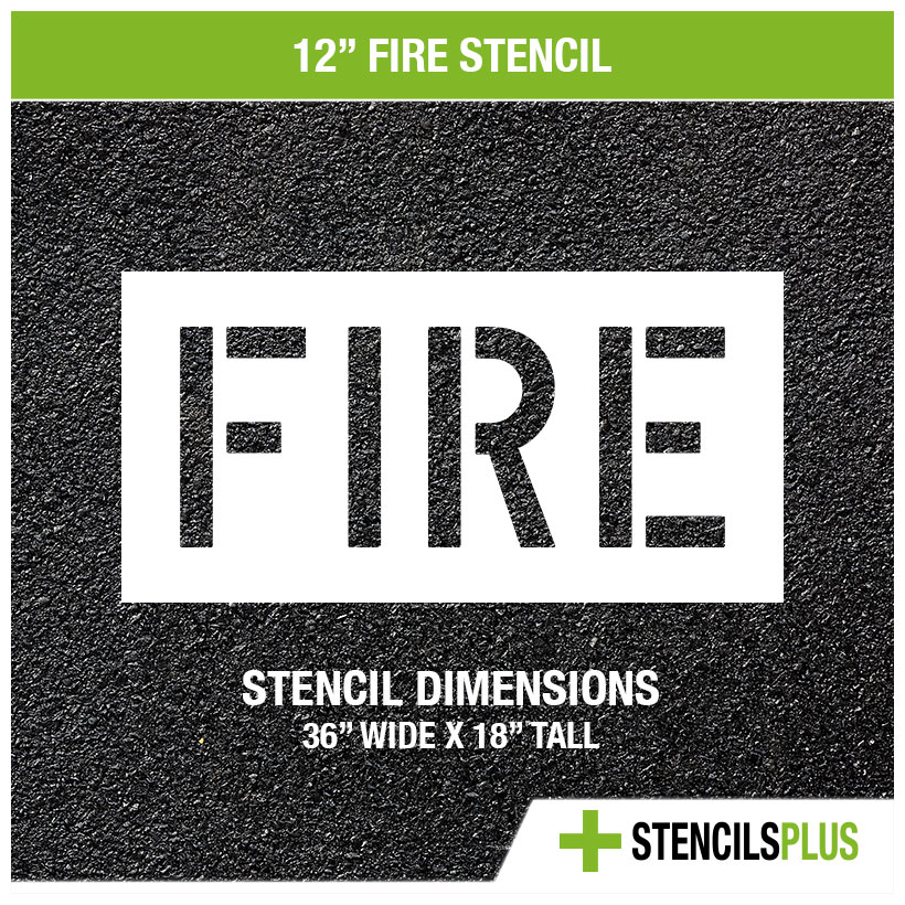 12 inch FIRE stencil | Fire Lane Stencil | Parking Lot Stencil ...