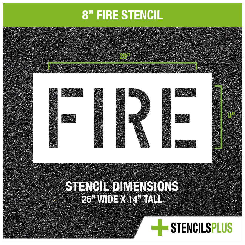 FIRE stencil | Fire Lane Stencil | Parking Lot Stencil - StencilsPlus