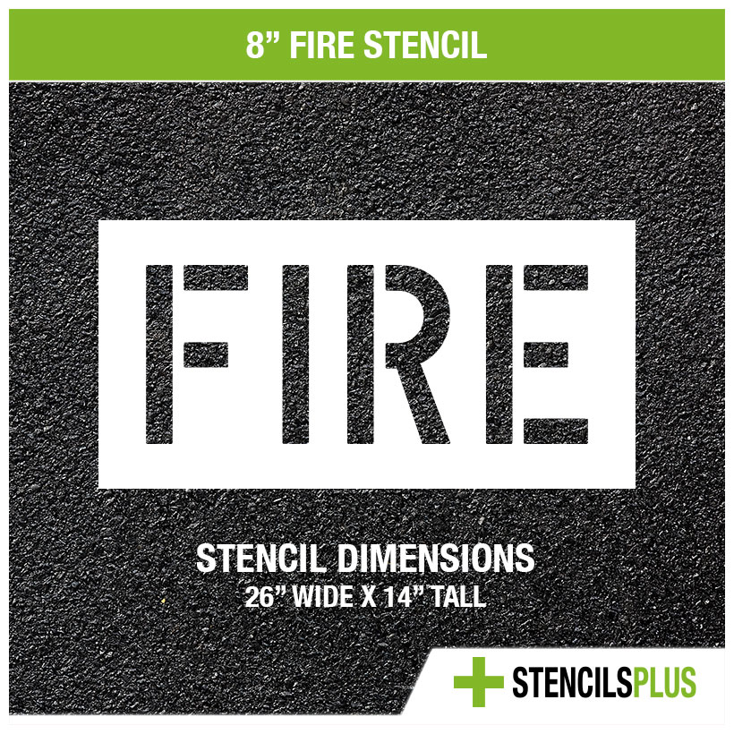 FIRE stencil | Fire Lane Stencil | Parking Lot Stencil - StencilsPlus